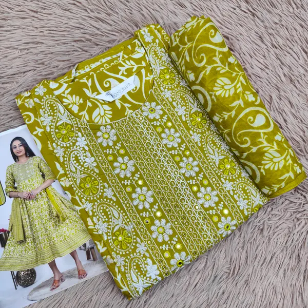 Premium Rayon Cotton Kurti with Dupatta Set | KS877 | Doubleu Fashions